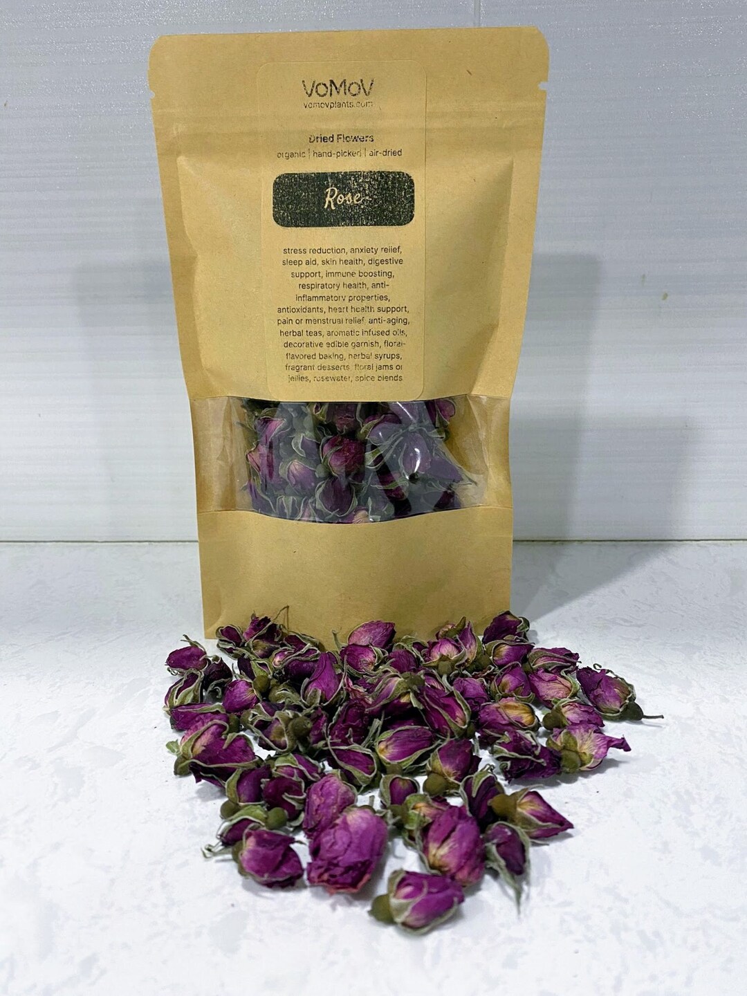 Organic Rose Flower Buds Dried Cut, 100% Premium, Home-grown, No GMO ...