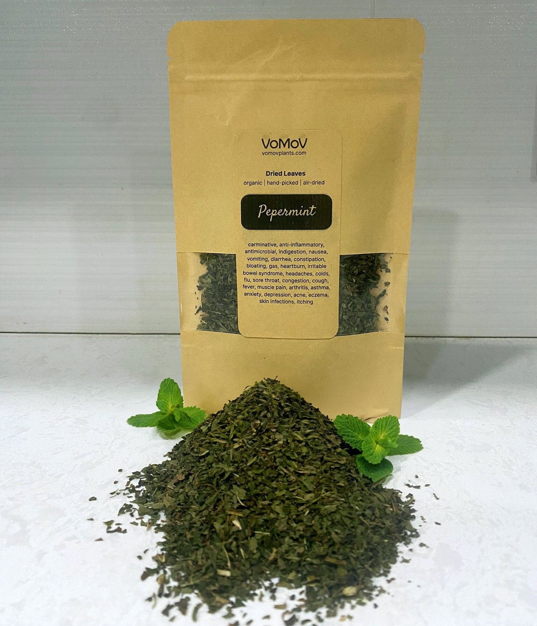 Organic Peppermint Leaves Dried Cut, 100% Premium, Home-grown, No GMO ...