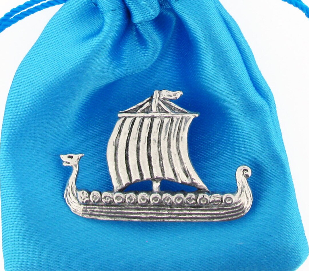 Viking Longship Pewter Pin Badge - Etsy