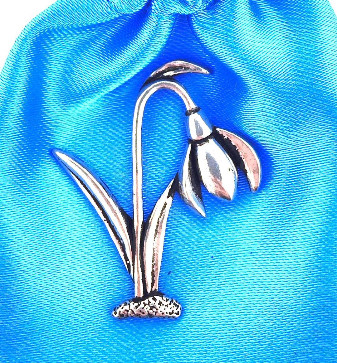 Snowdrop Pewter Silver Pin Badge - Etsy