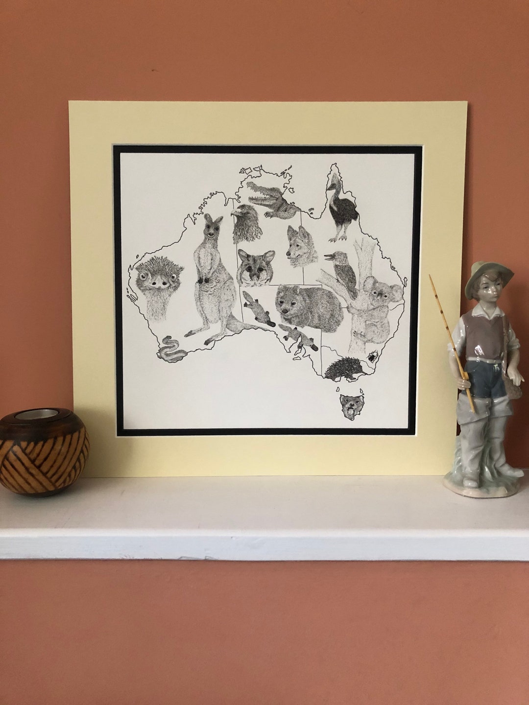 Australia Wildlife Map Fine Art Print - Etsy