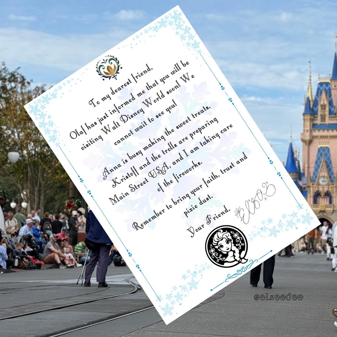 Magical Holiday Reveal Letter From Queen Elsa Frozen Digital Download ...
