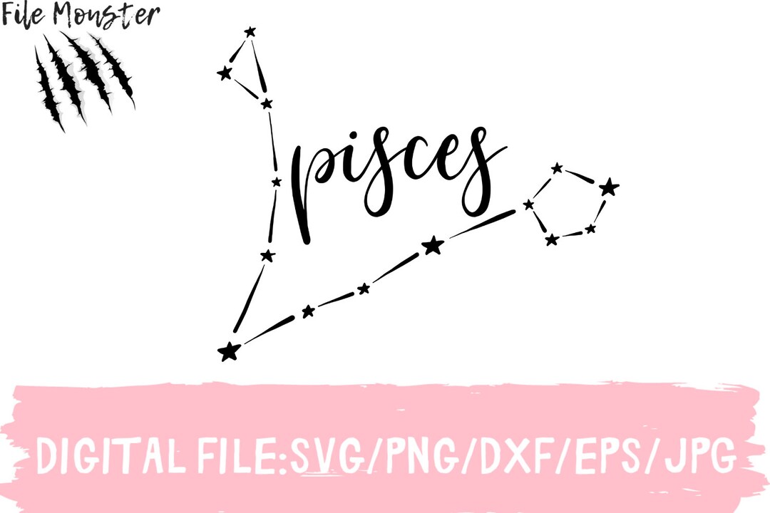 Pisces Zodiac Svg Pisces Svg Pisces Birthday Png Gift for - Etsy