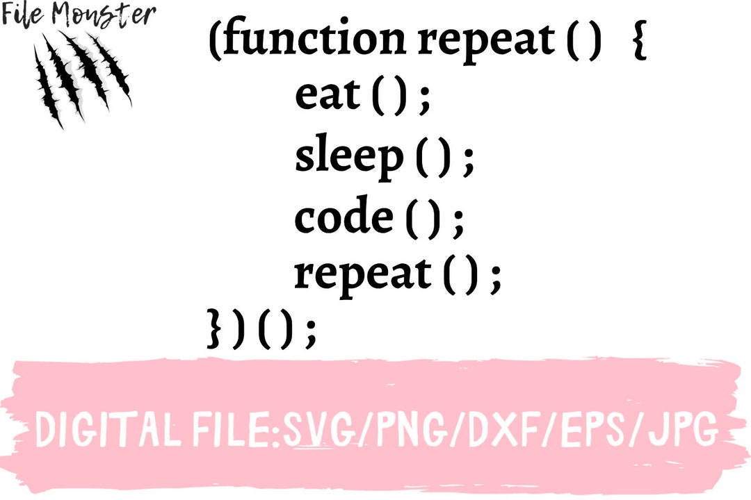 Eat Sleep Code Repeat Svg Computer Geek Cutting File Software Engineer Svg Programmer Cricut 