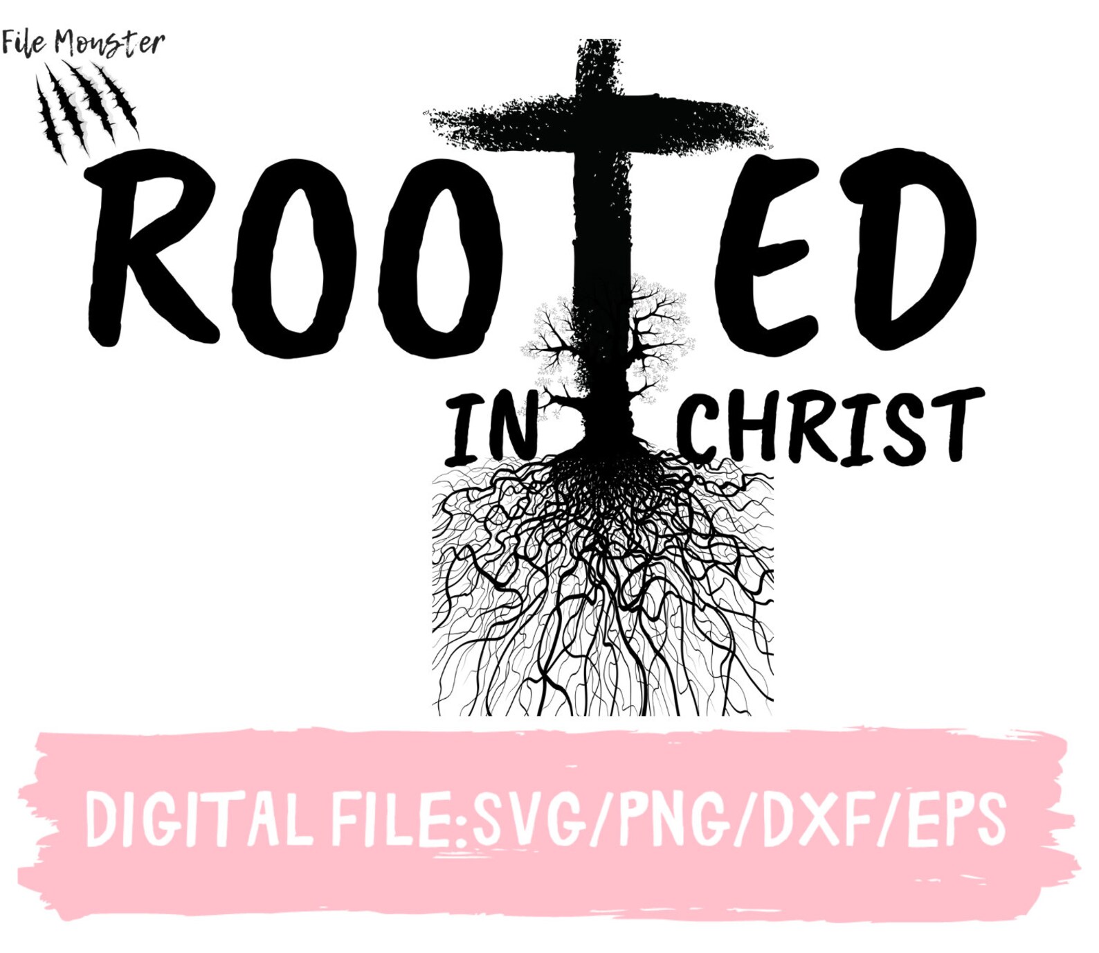 Arraigado en Cristo svg Christian svg dxf png Christian | Etsy