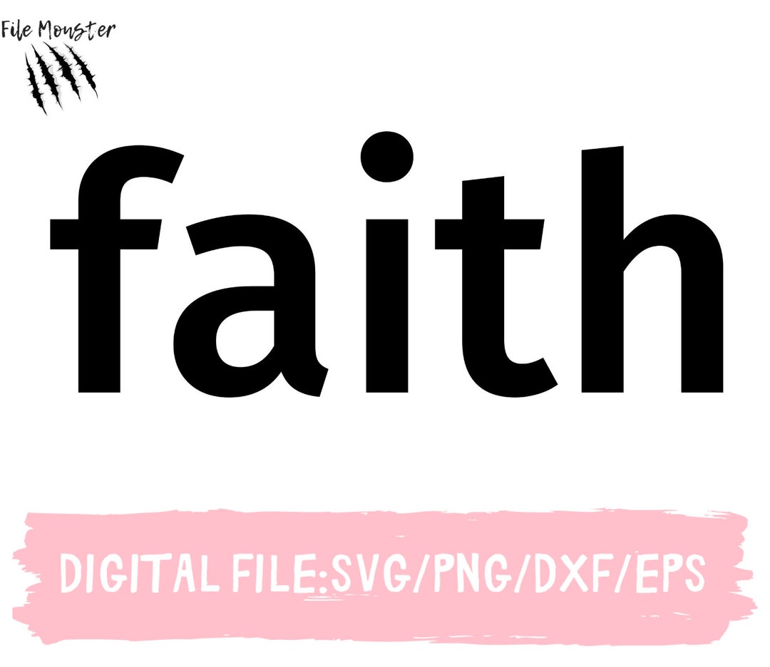 Faith Svg Faith Cross Script Svg Cut Files Clipart Downloads Etsy