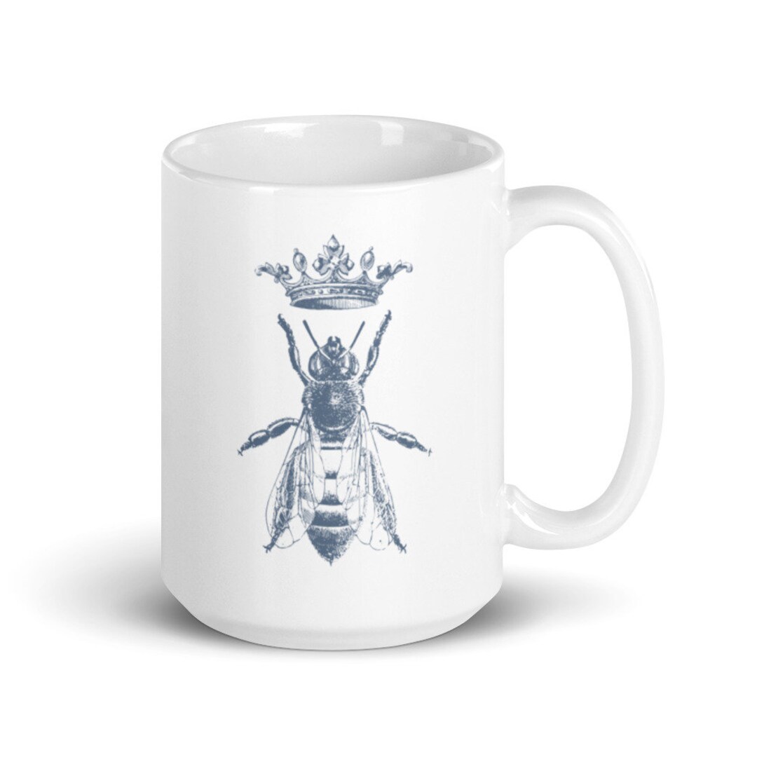 Vintage Queen Bee Art Mug, Queen Bee, Cute Coffee Mug, Vintage Bee Art ...