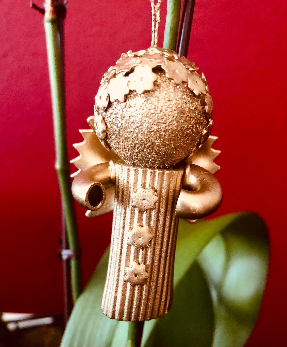 Set of 4 Pasta Angels Ornament, Handmade Christmas Ornaments, Christmas ...