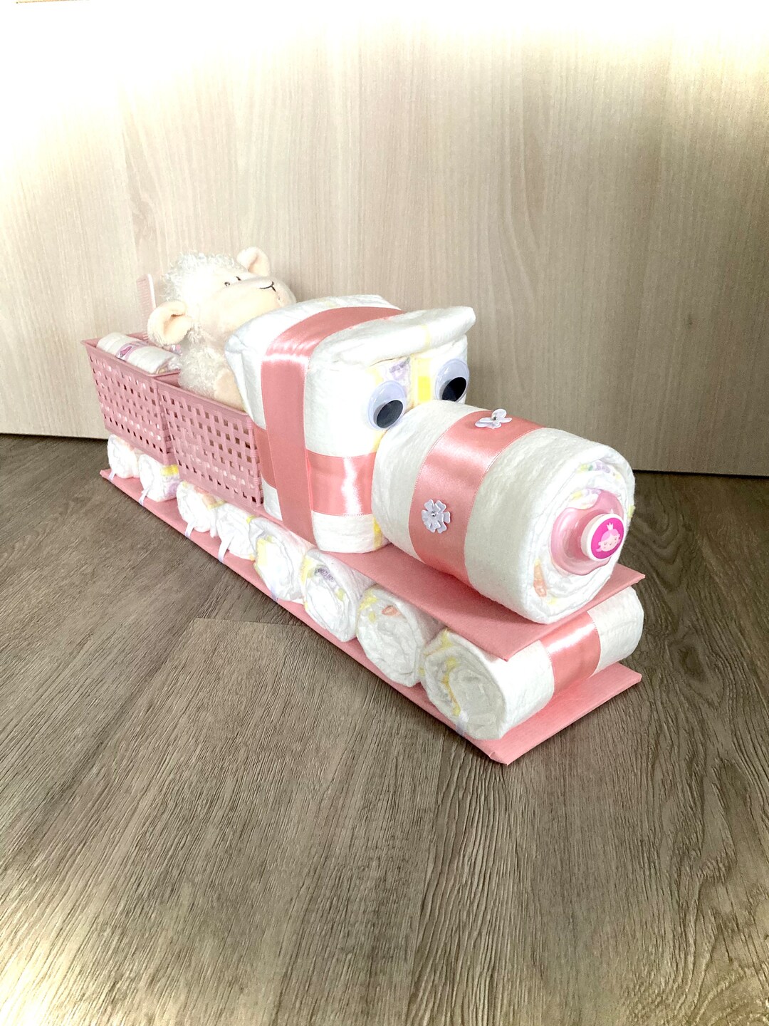 Diaper Train Locomotive Gift for Birth Baptism Baby Girl - Etsy
