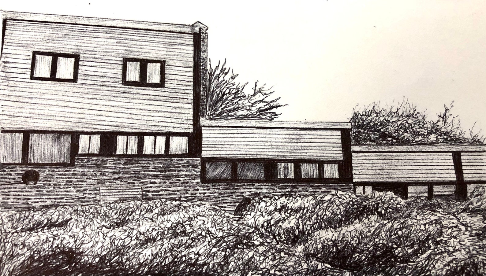 Hand Drawn Bespoke House Drawing, Custom Home Illustration, New Home ...
