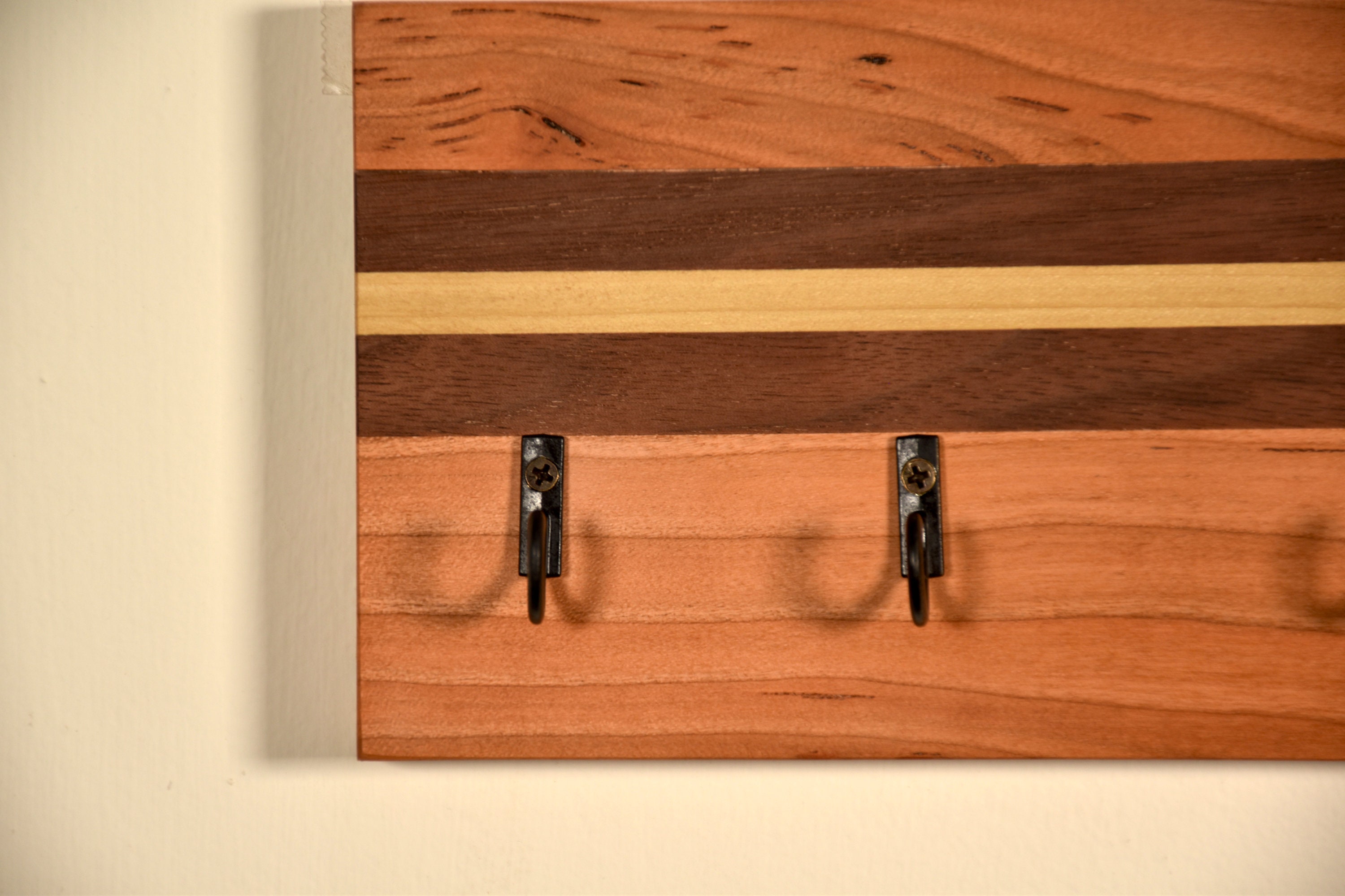 Solid Wood Key Holder - Wood Entranceway Key Holder - Key Hanger- Small ...