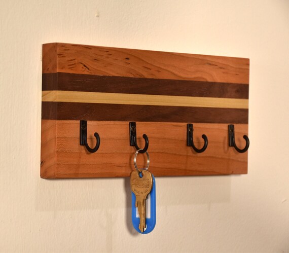 Solid Wood Key Holder Wood Entranceway Key Holder Key | Etsy