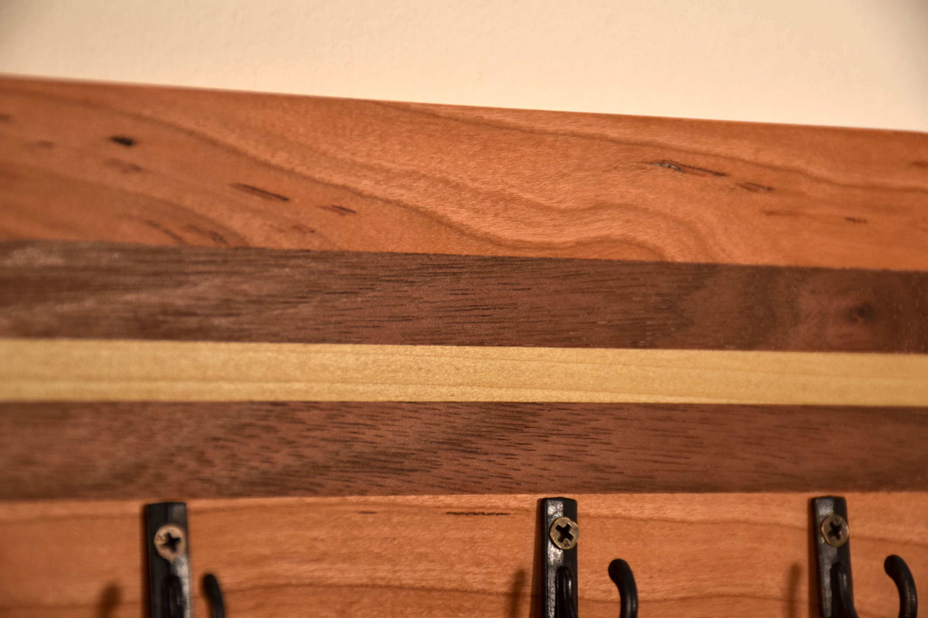 Solid Wood Key Holder - Wood Entranceway Key Holder - Key Hanger- Small ...