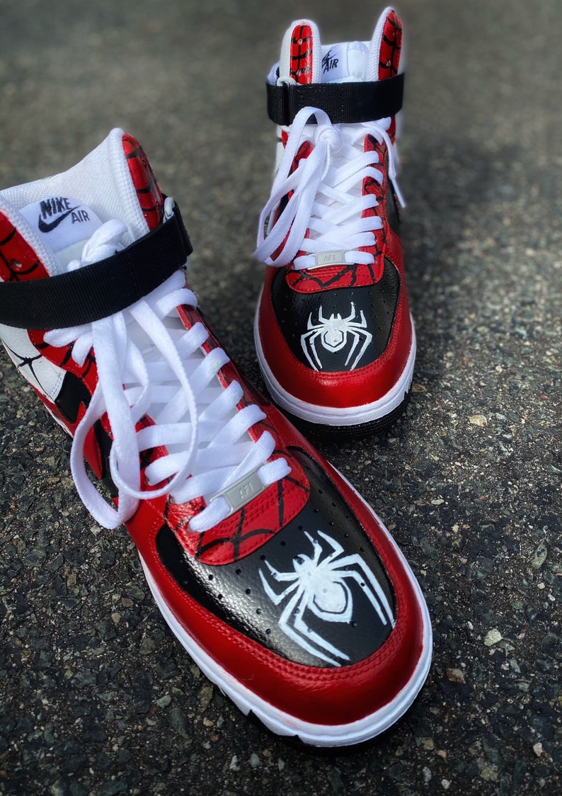 Spider-mans Hi Top Af1s - Etsy