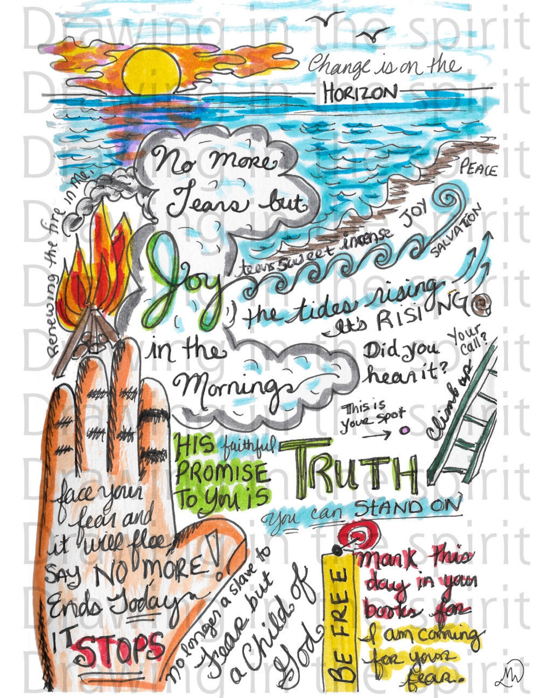 Printable Poster Inspirational Word Art Holy Spirit Drawing Joy in the ...