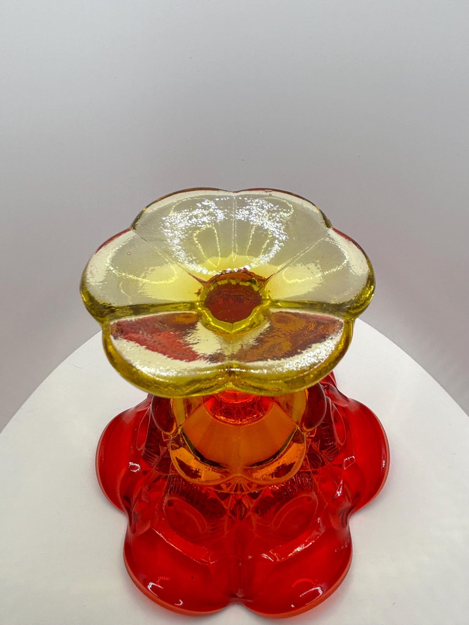 Vintage L.E. Smith Amberina Glass Compote - Etsy