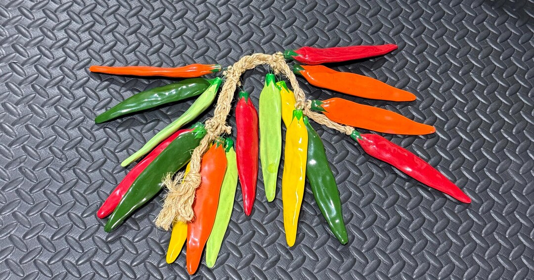 Ceramic Chili Ristra: Handmade Mexican Kitchen Decor - Etsy