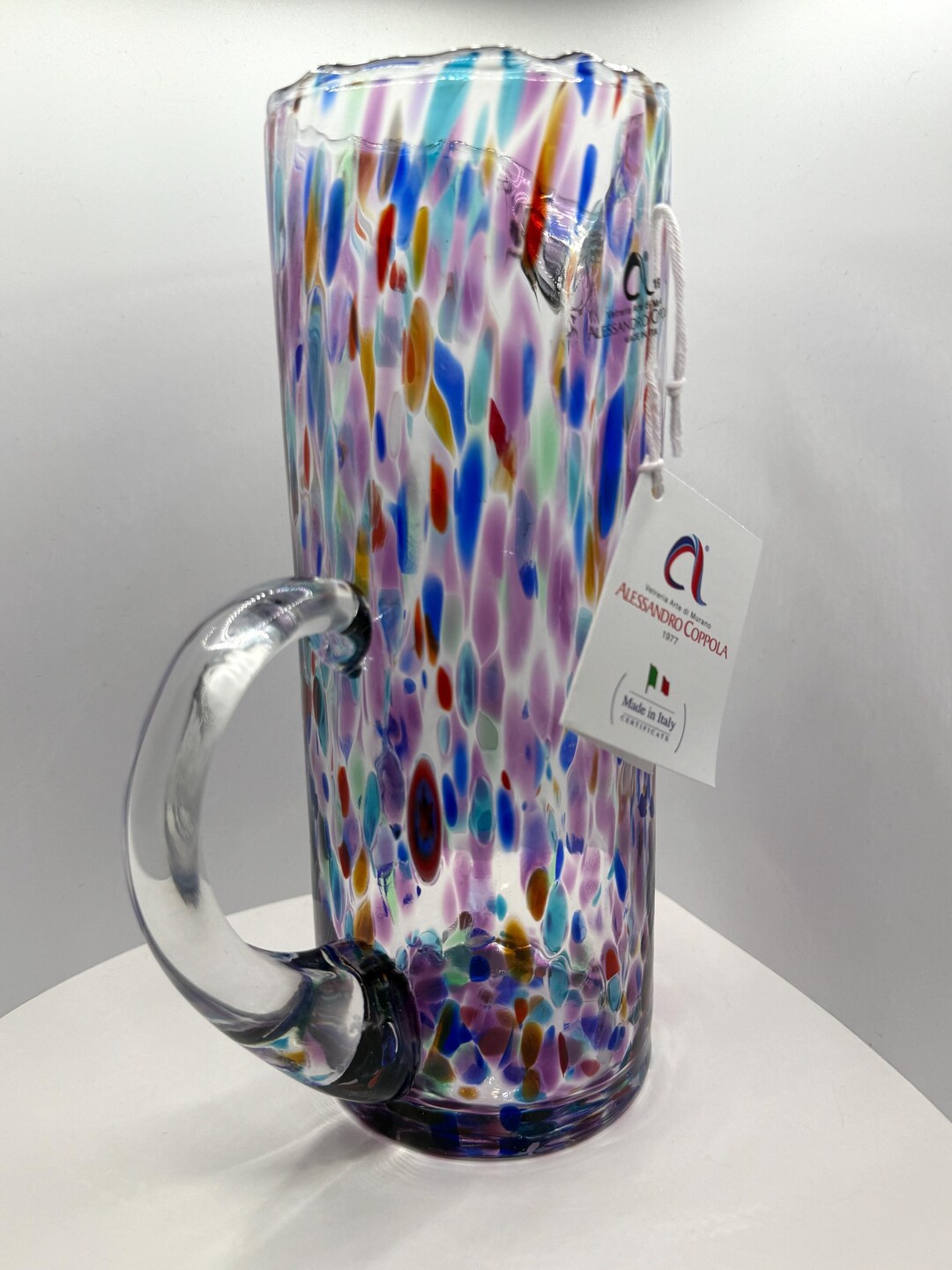 Murano Hand-blown Glass Pitcher With Confetti Design. Made in Italy by ...