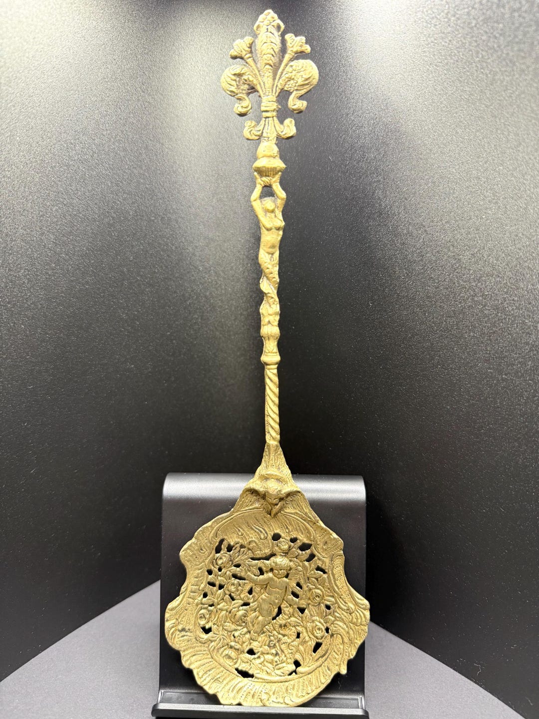 Antique Italian Gilt Brass Ornate Serving Spoon – Vintage Baroque ...