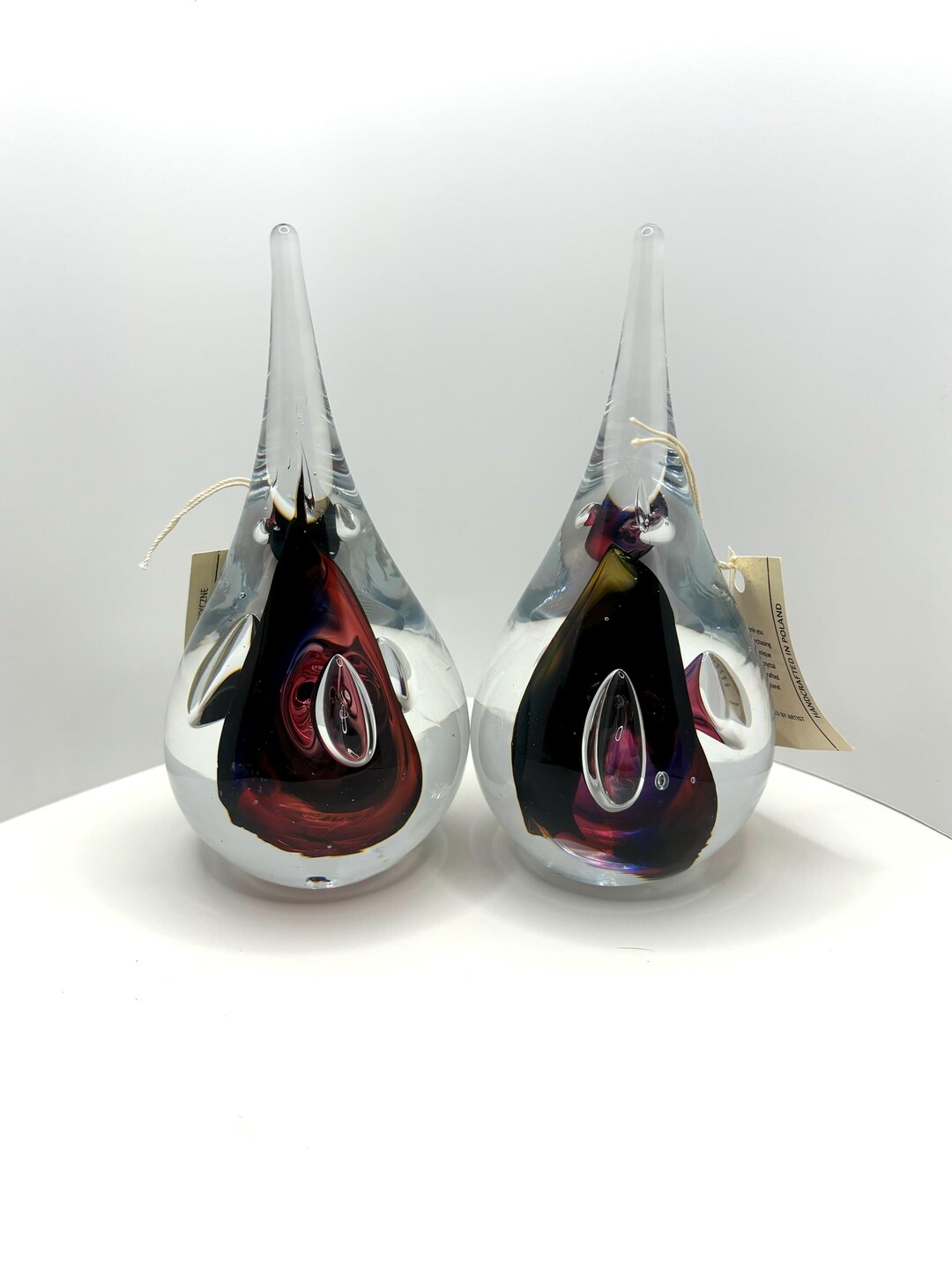 Crystal Teardrop Paperweight by Marian Pyrcak, Made in Poland - Etsy