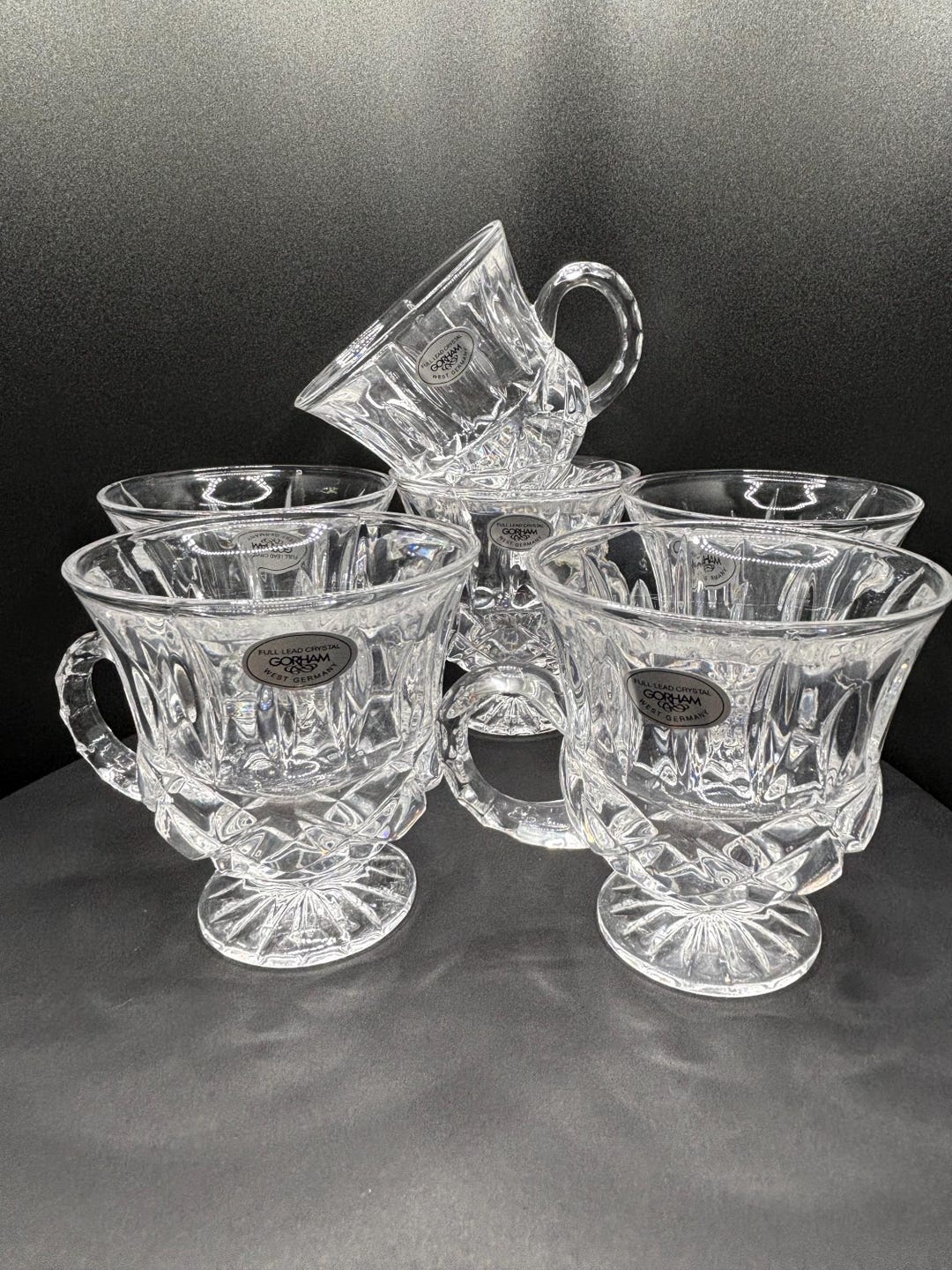 VINTAGE GORHAM TEXTRON Full Lead Crystal King Edward Cups Set (6) - Etsy