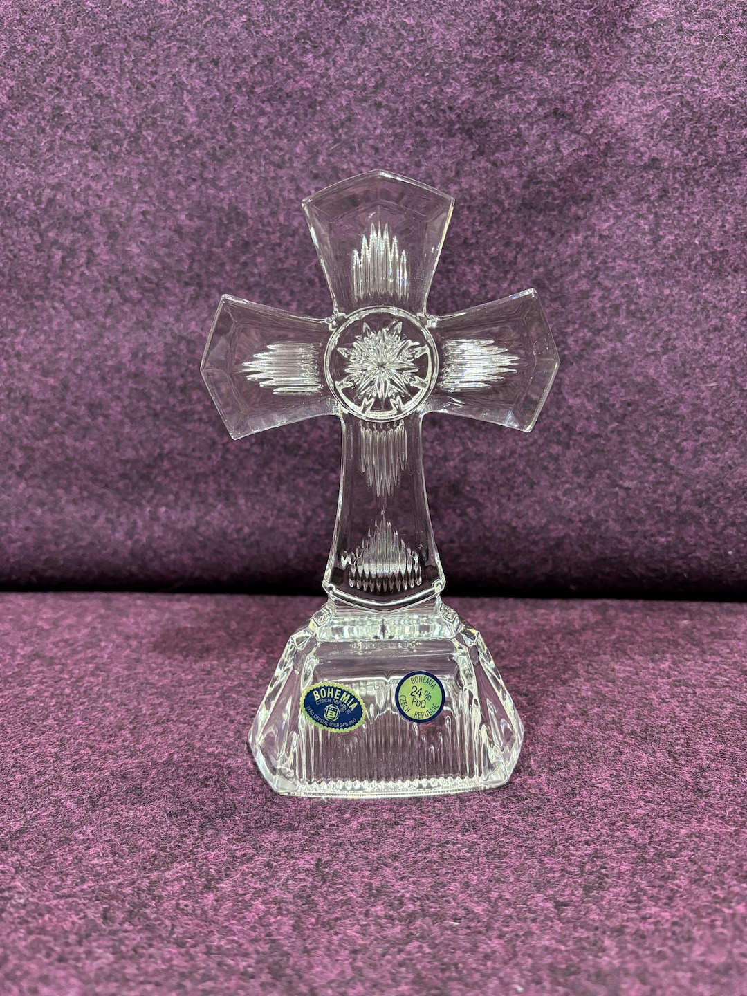 Bohemia Czech Republic 24% Lead Crystal Cross - Etsy