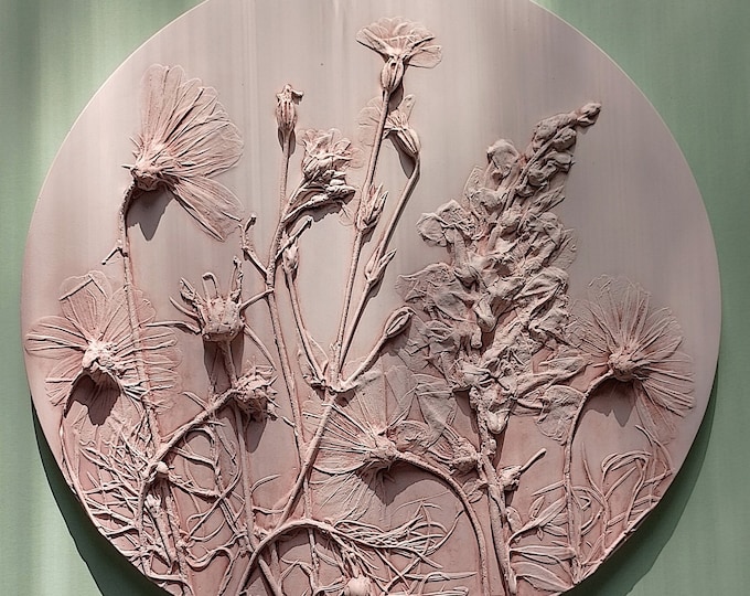 Plaster Botanical Bas Relief Artwork - Etsy