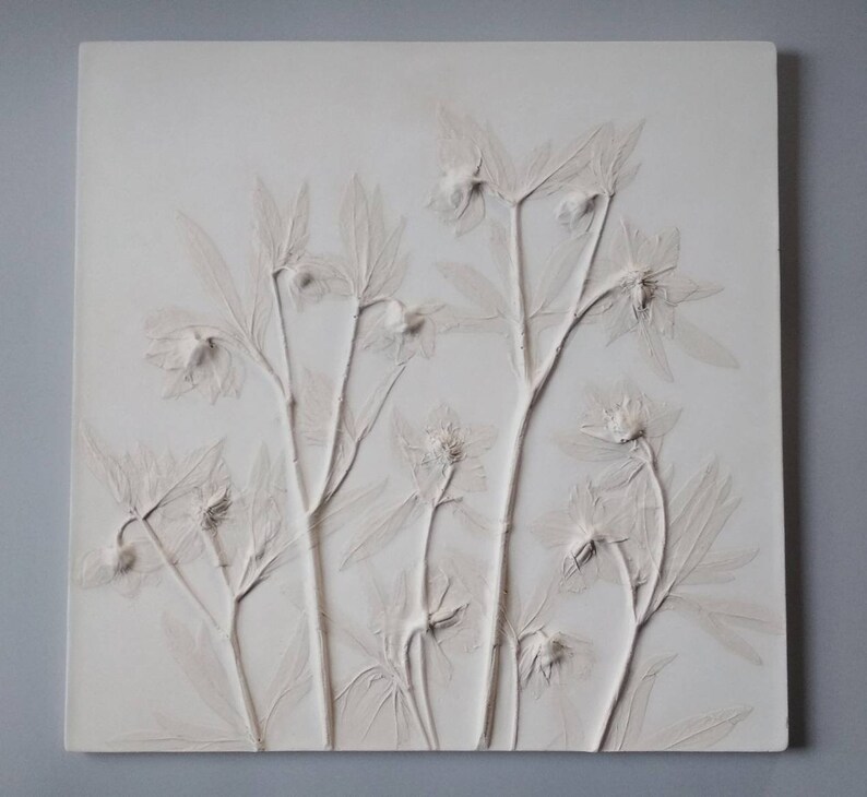 Botanical Bas-relief Plaster Decor Large Relief Art Plaster - Etsy