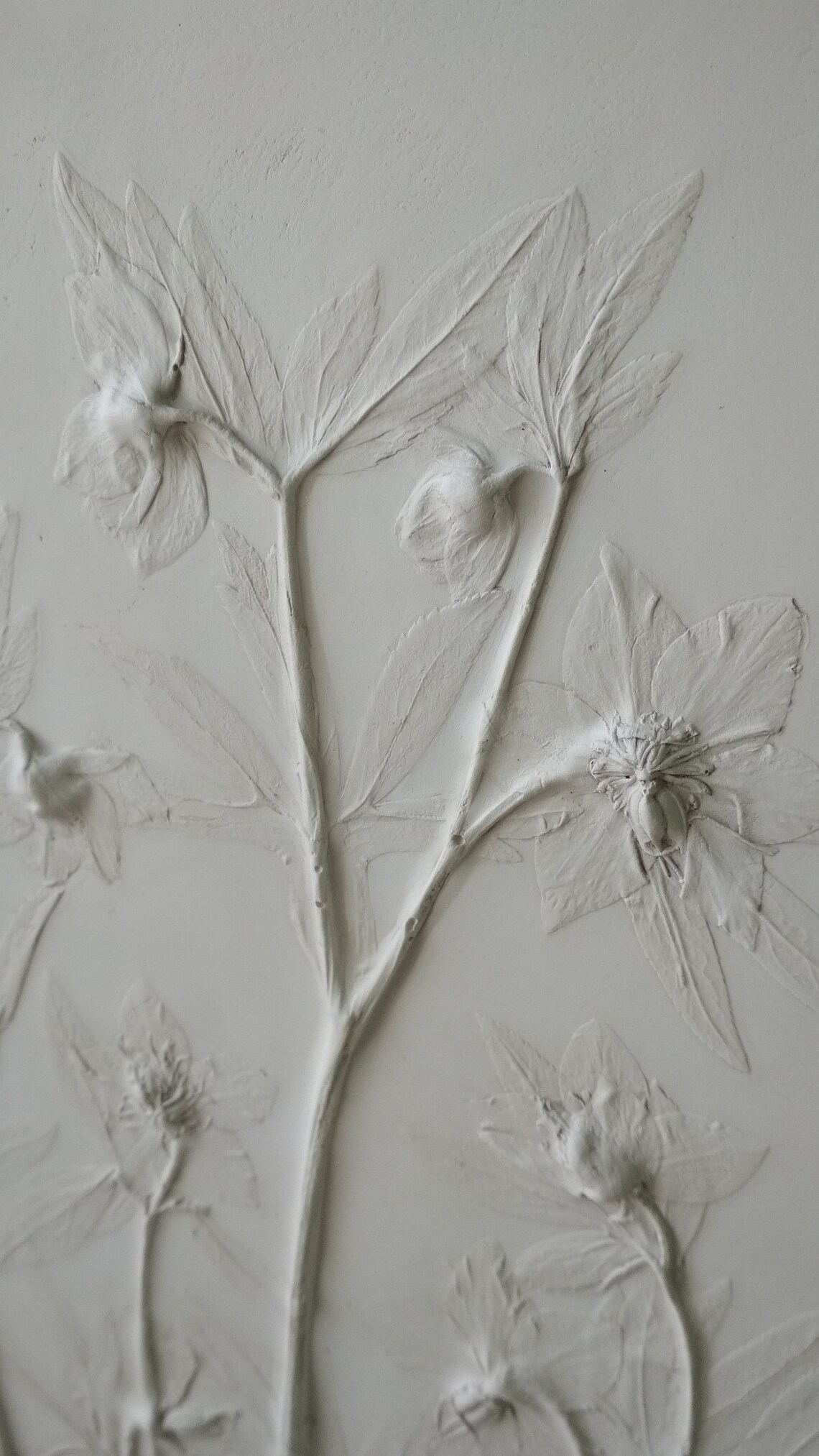 Botanical bas-relief Plaster decor Large relief art Plaster | Etsy