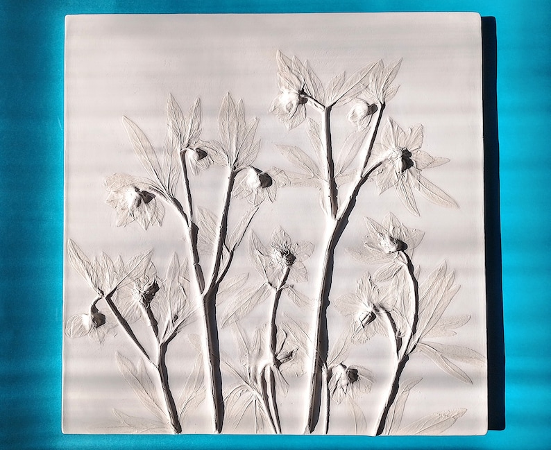 Botanical Bas-relief Plaster Decor Large Relief Art Plaster Flowers ...