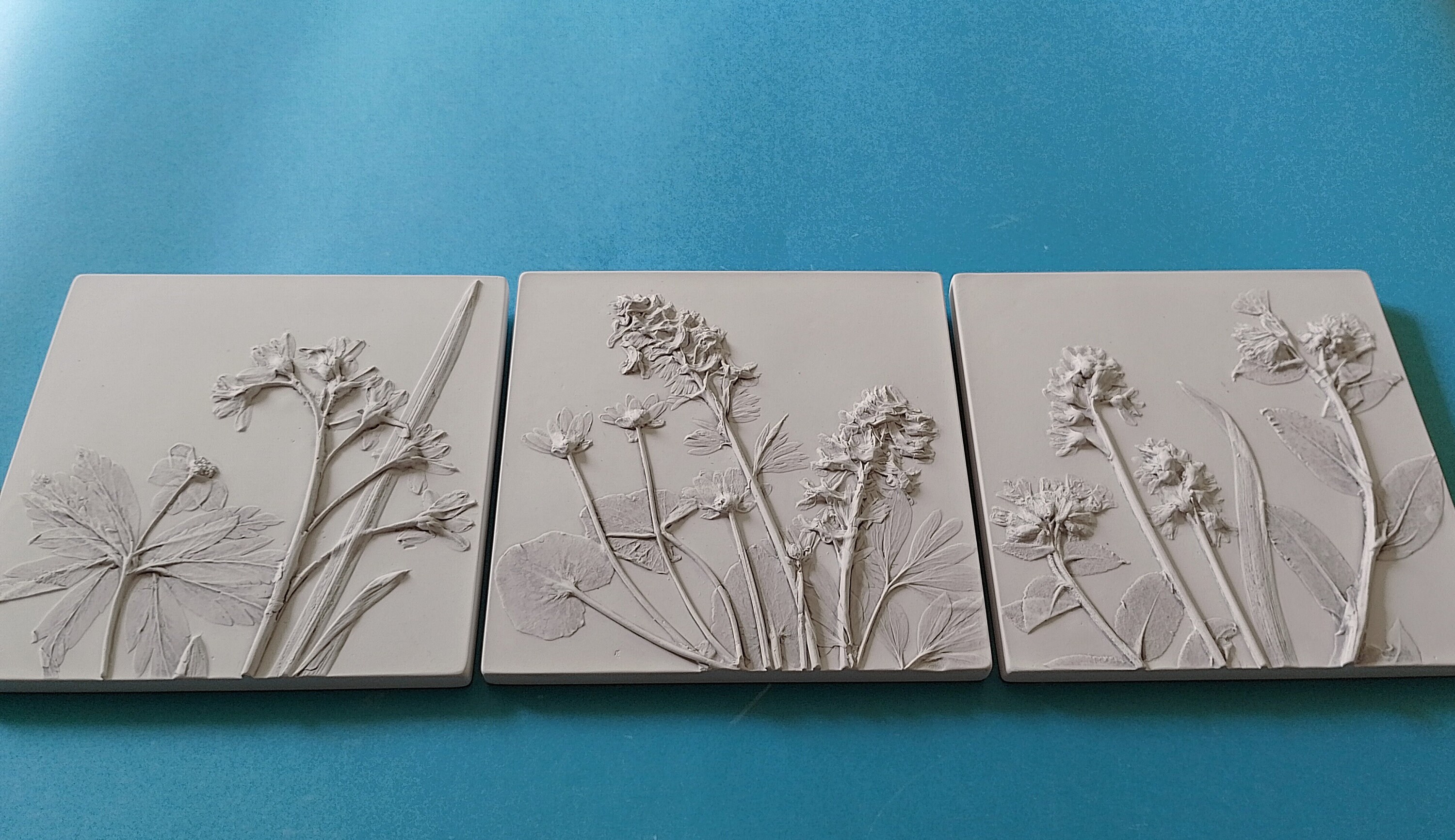 Plaster Wall Art Contemporary Art Gallery Wall Set 3 Piece Wall Art Bas ...