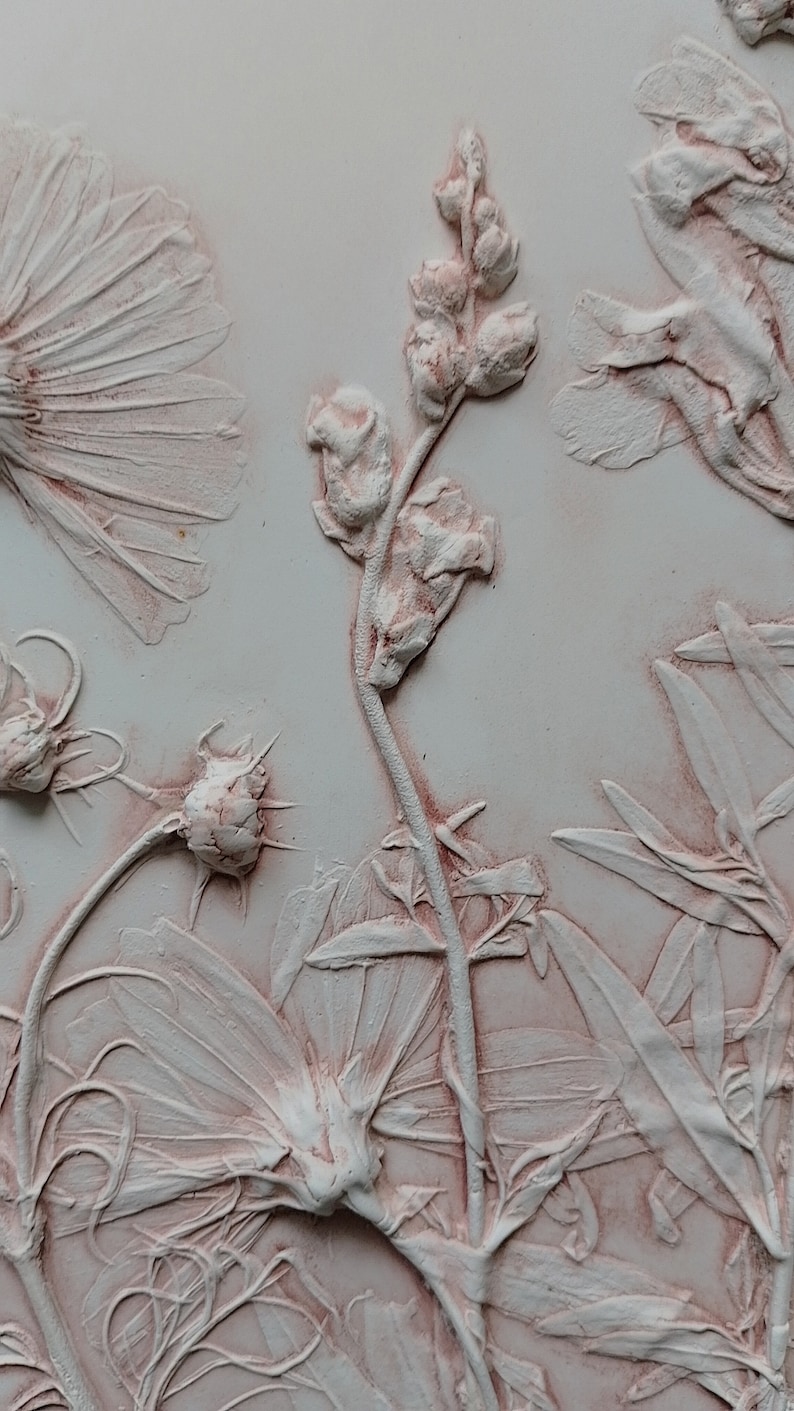 3d Wall Art Plaster Wall Art Botanical Wall Art Boho Decor New Home ...