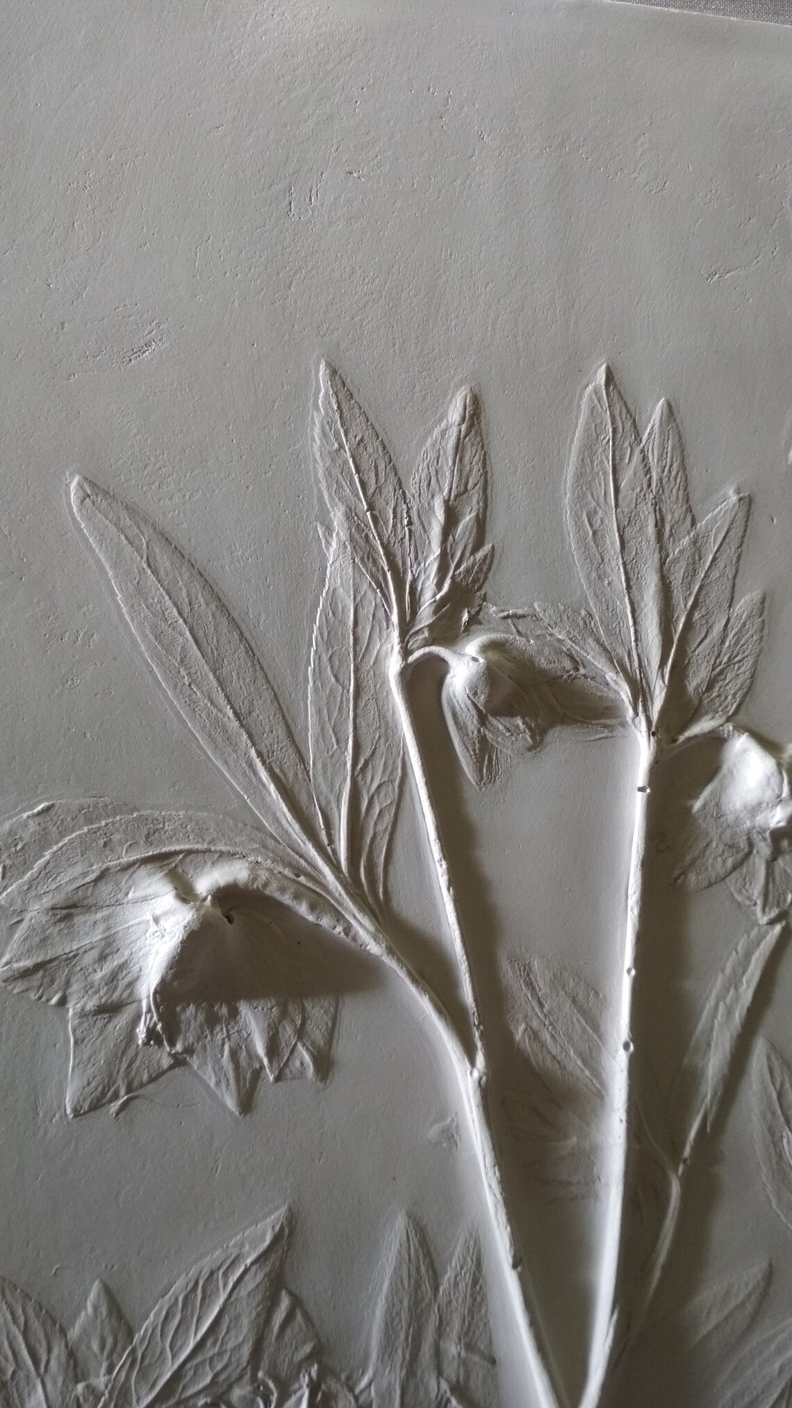 Botanical bas-relief Plaster decor Large relief art Plaster | Etsy