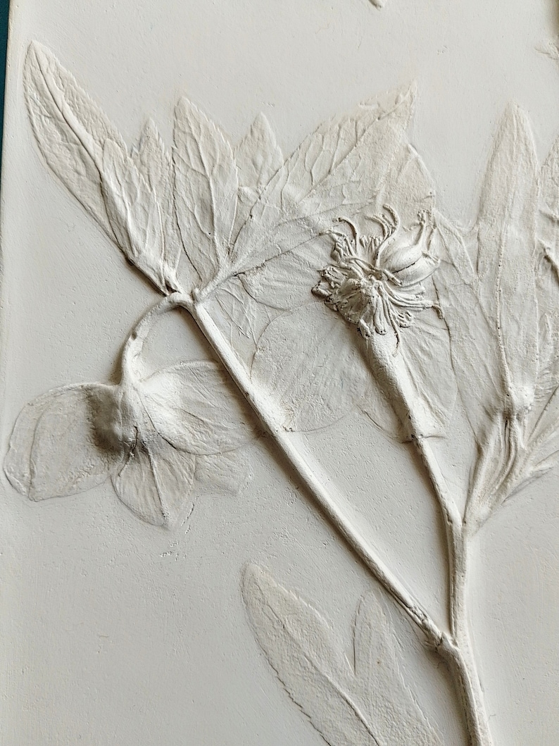 Botanical Bas-relief Plaster Decor Large Relief Art Plaster Flowers ...