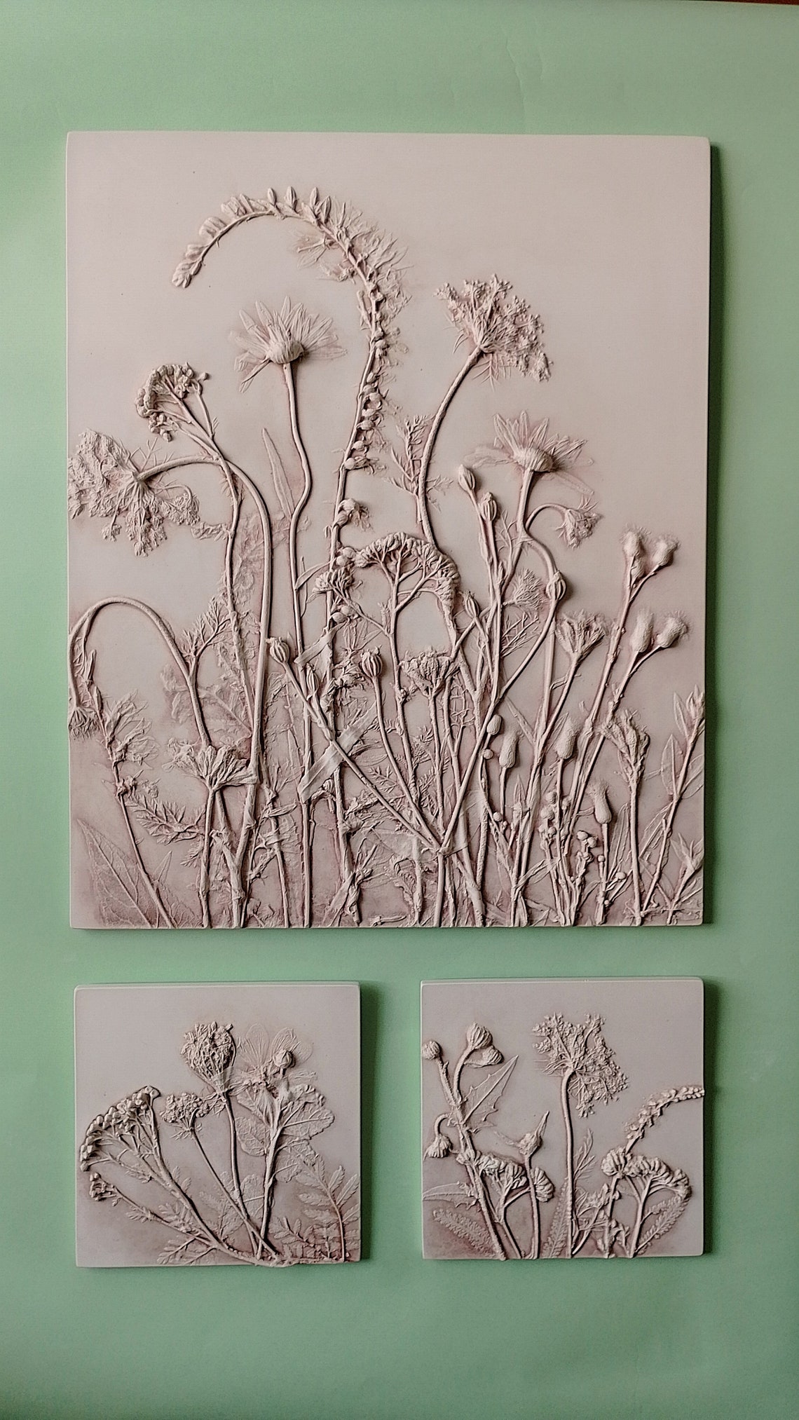 Botanical Wall Art Plaster Wall Art 3d Flower New Home Gift Trendy Wall ...