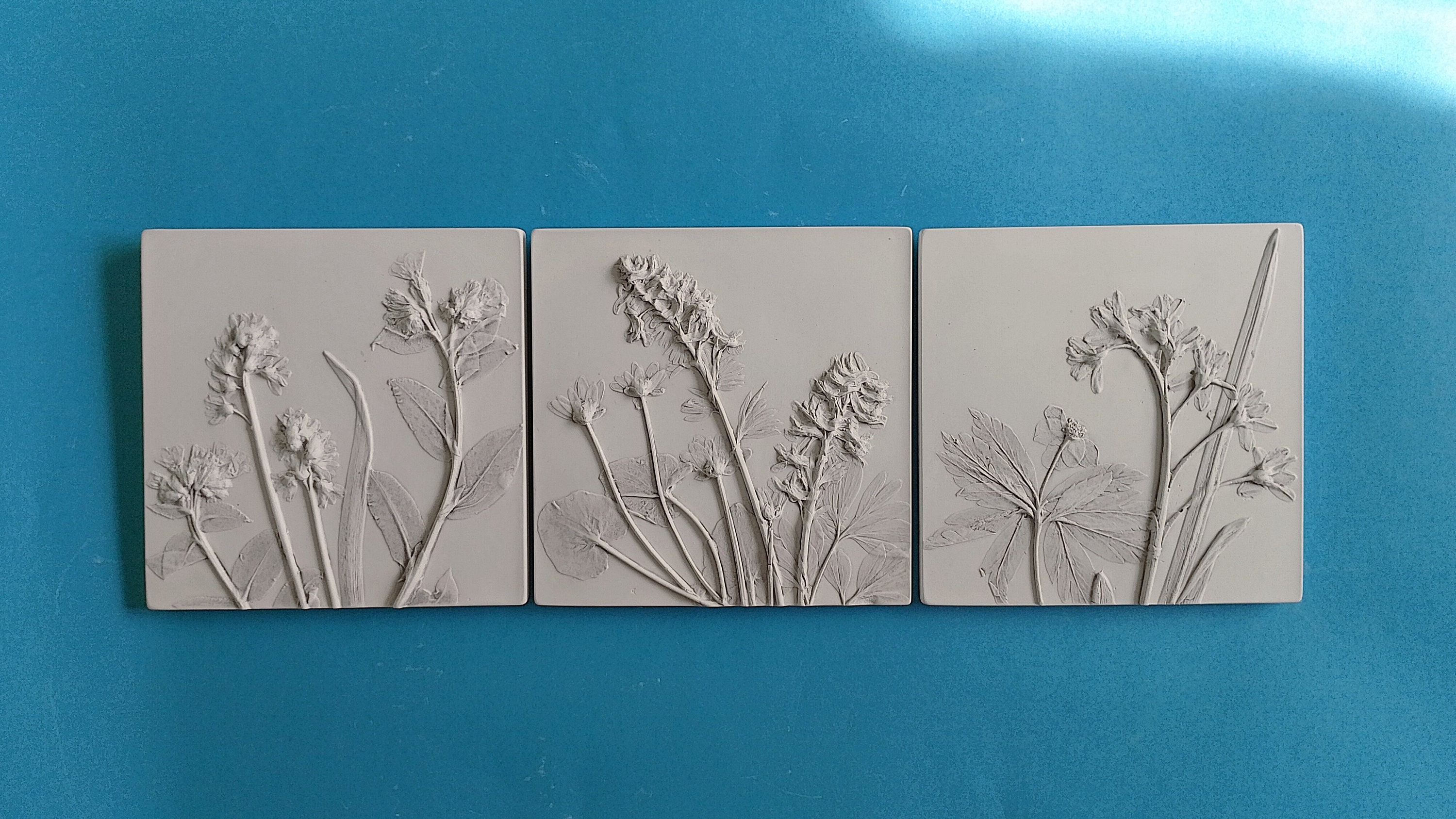 Plaster Wall Art Contemporary Art Gallery Wall Set 3 Piece Wall Art Bas ...