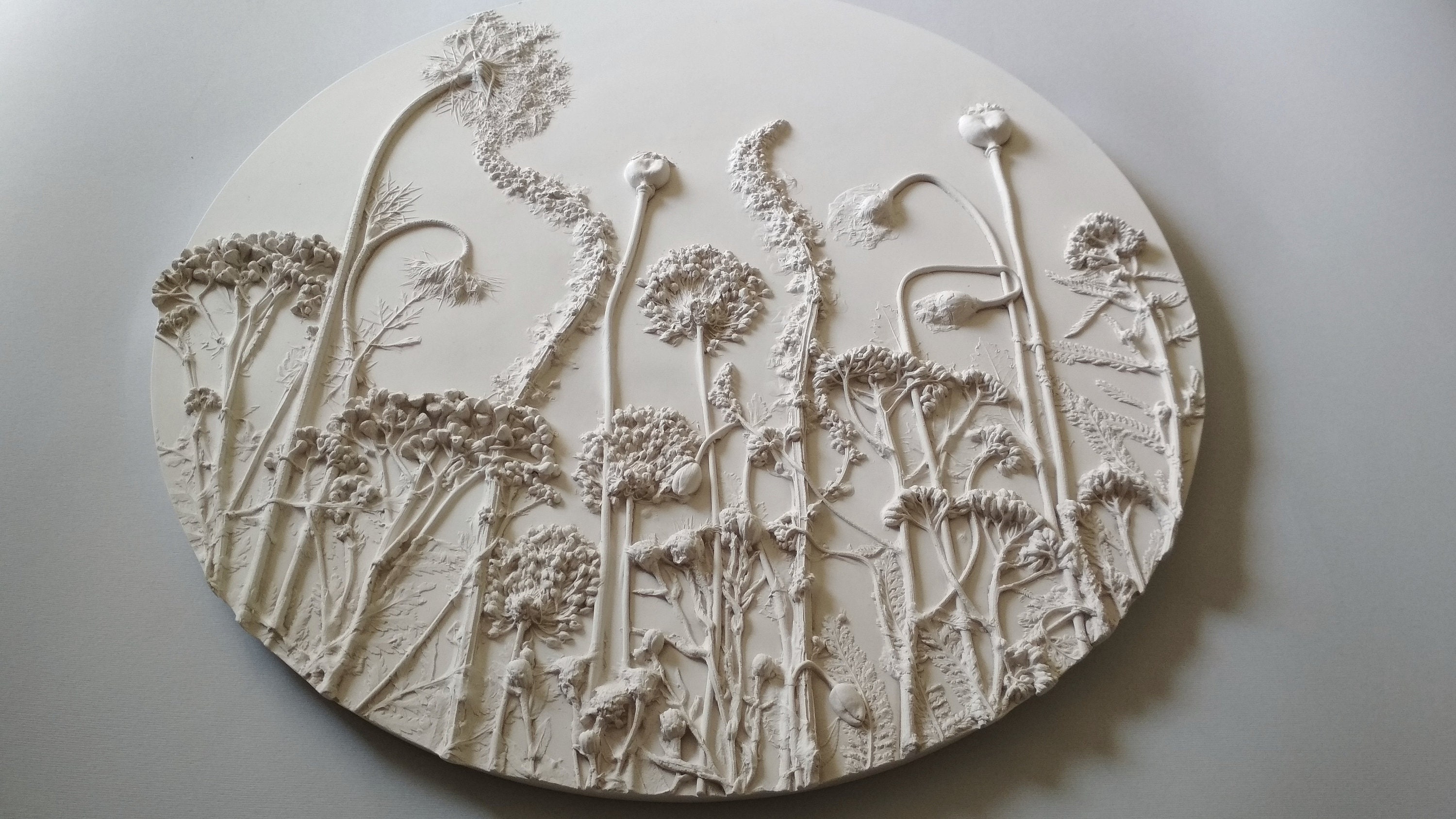 Plaster Art Large Bas-relief Simple Artwork Round Bas Relief Aesthetic ...