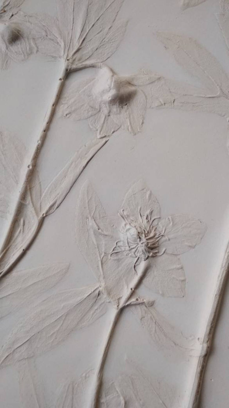 Botanical Bas-relief Plaster Decor Large Relief Art Plaster - Etsy