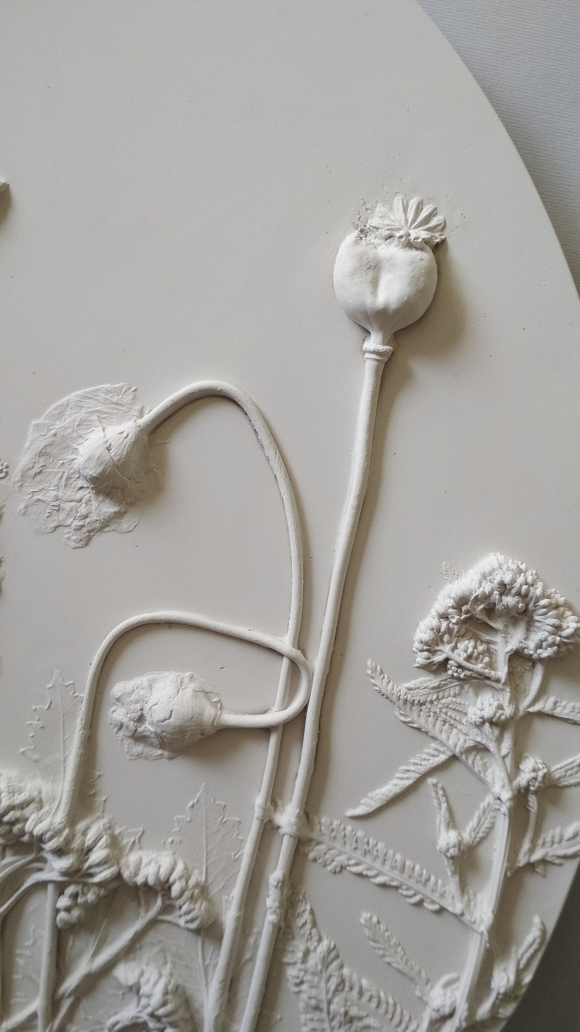 Plaster Art Large Bas-relief Simple Artwork Round Bas Relief Aesthetic ...