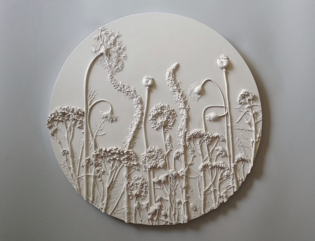 Plaster Art Large Bas-relief Simple Artwork Round Bas Relief - Etsy ...