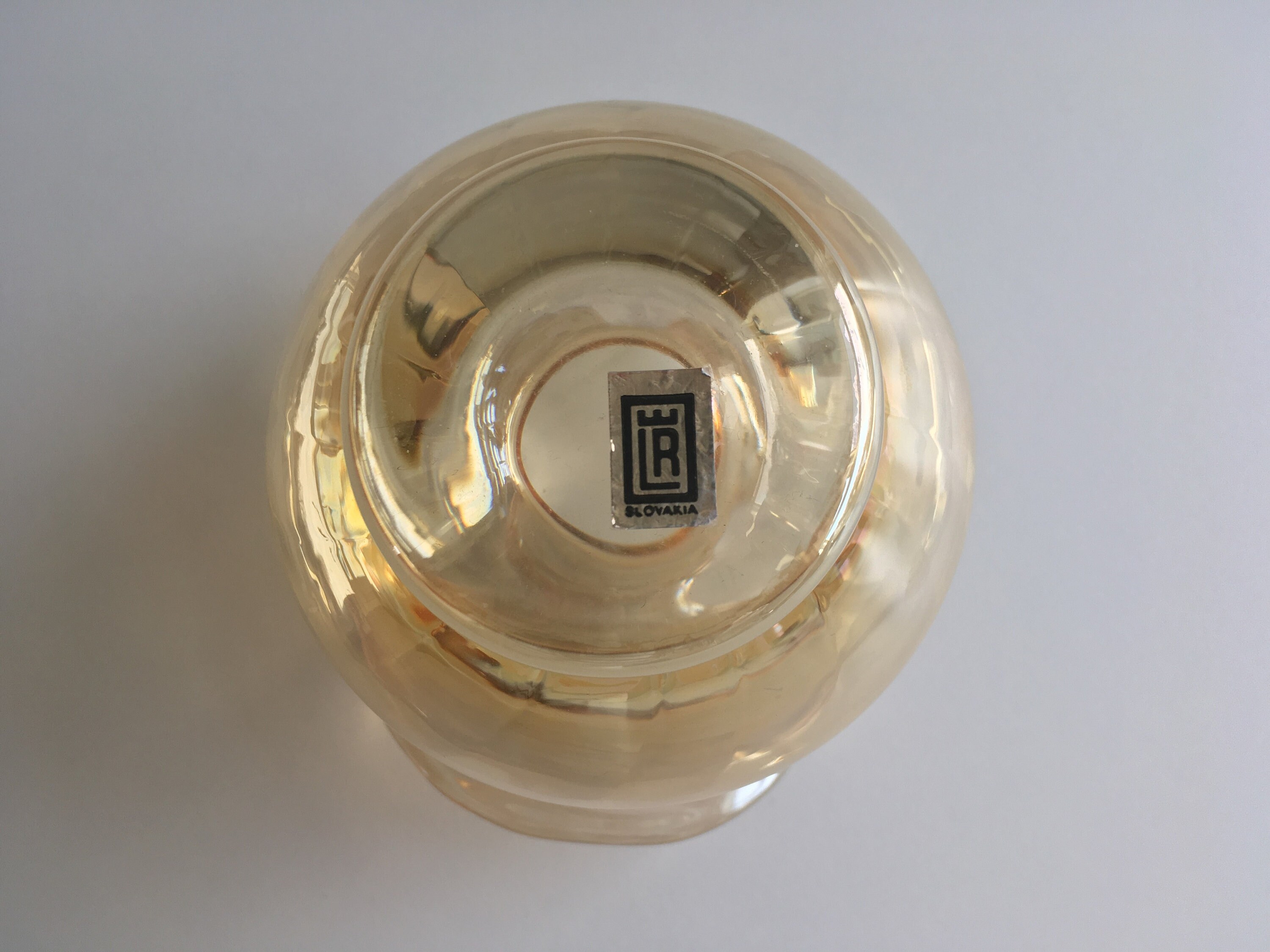 Vintage Slovakia Glass Small Vase / Vintage Amber Lednicke Rovne Bud ...