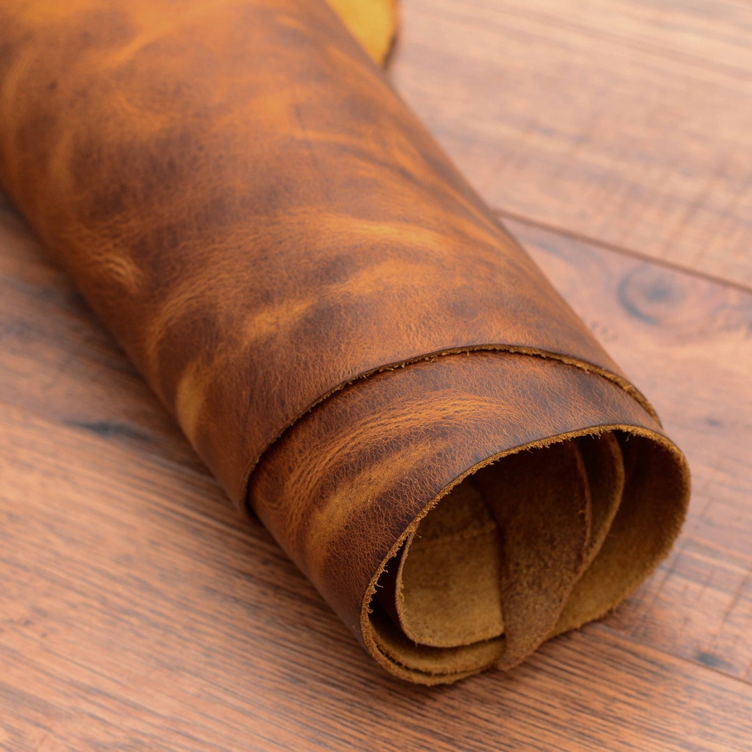 Real American Bison Side Leather Old Saddle Lakota Leather for Crafts ...