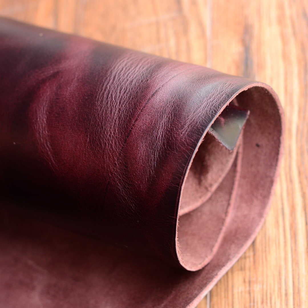 Real Side Leather | Cyclone- Black Cherry | Leather for Crafts and ...