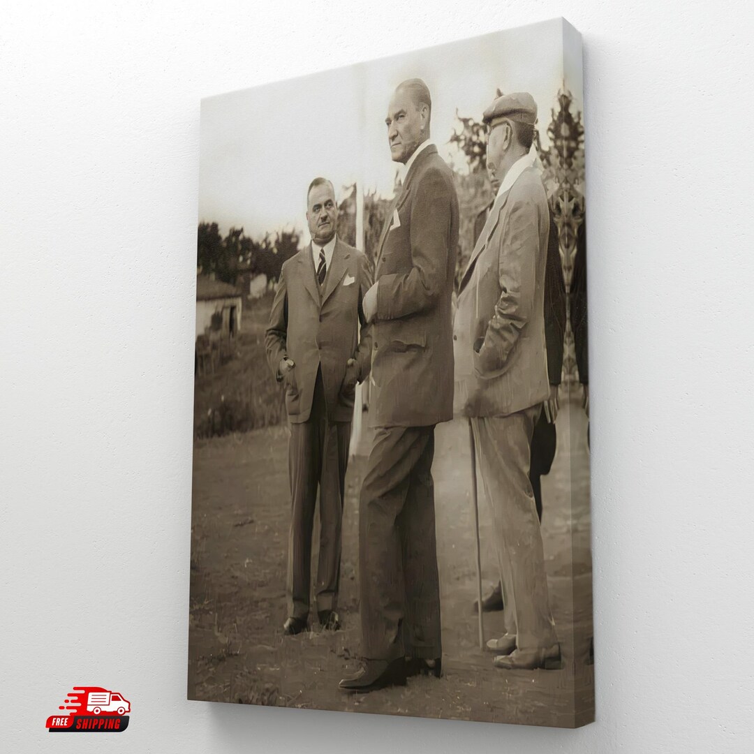 Atatürk, Celal Bayar, and Kılıç Ali Inspecting the Guard Regiment ...