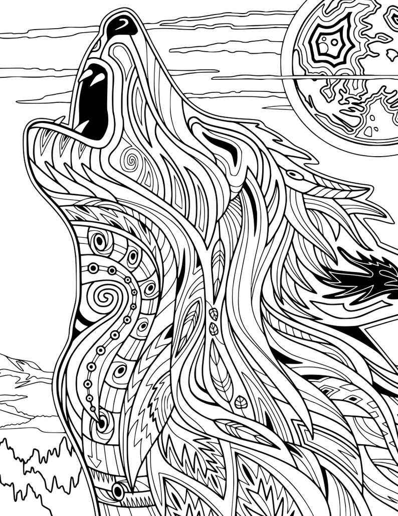 Adult Coloring Book Pages Mythical Creature Nature's Wonders - Etsy