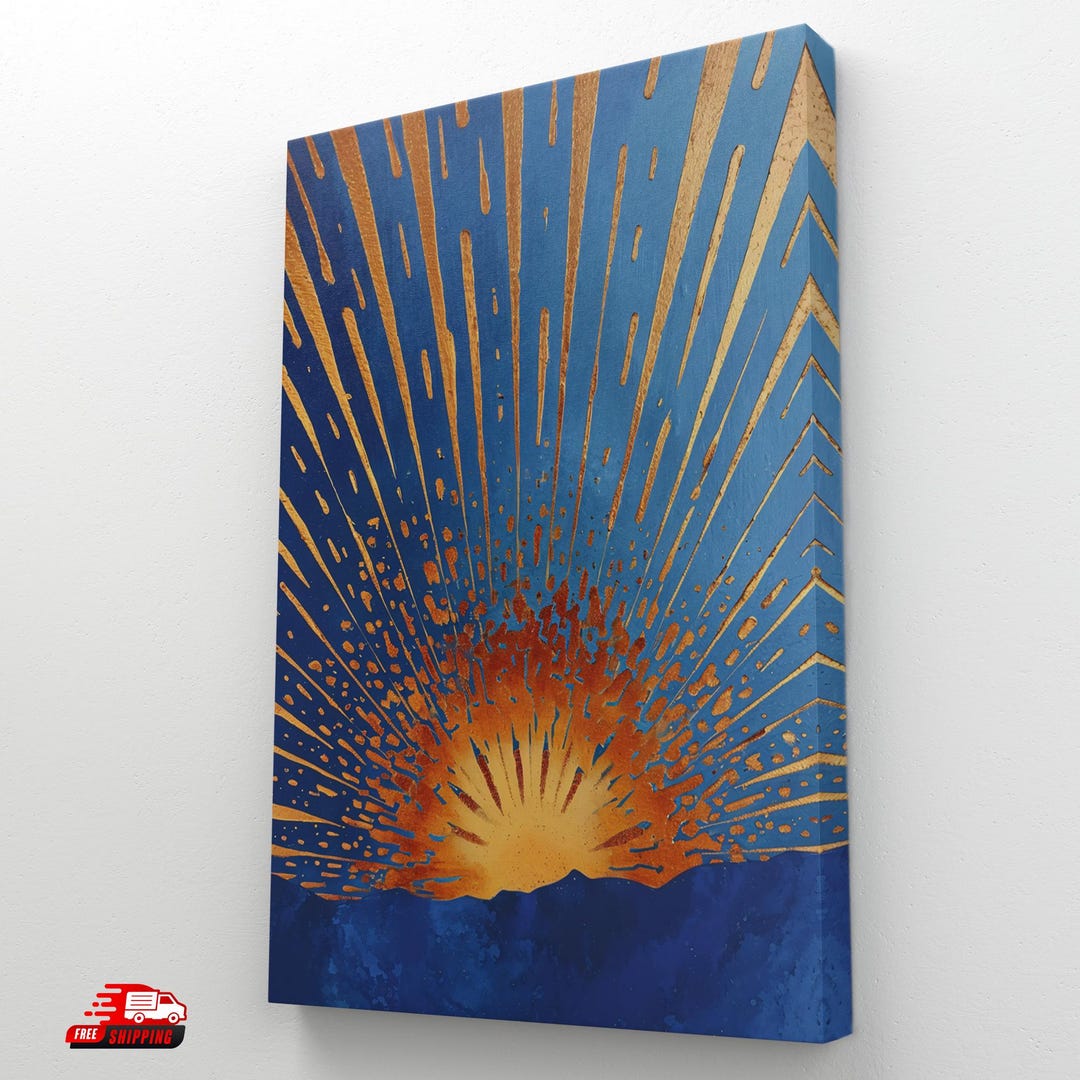 Abstract Sun Canvas Painting, Framed Canvas Wall Art, Canvas Wall Art ...
