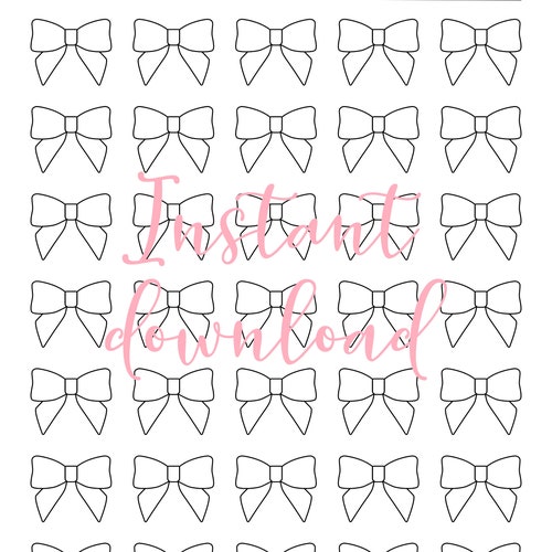 Bow Royal Icing Transfer Sheets INSTANT DOWNLOAD - Etsy