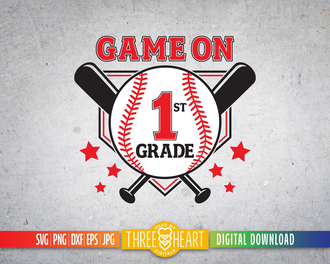 Game on First Grade SVG, Baseball Back to School Shirt, Boys First Day ...