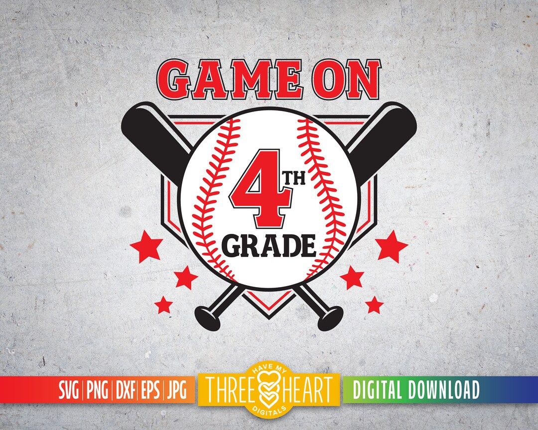 Game on Fourth Grade SVG, Baseball Back to School Shirt, Boys First Day ...