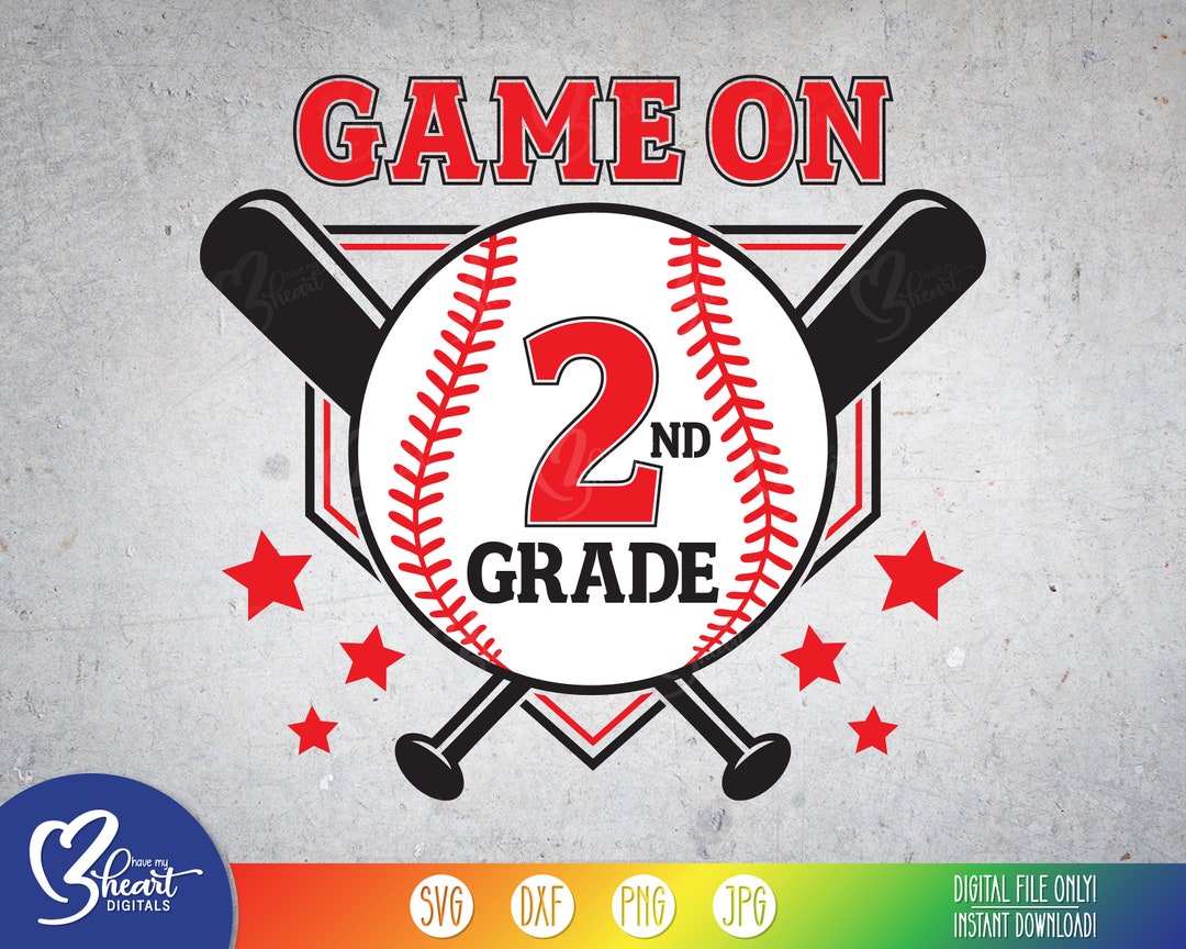 Game on 2nd Grade SVG Second Grade Baseball PNG Back to - Etsy